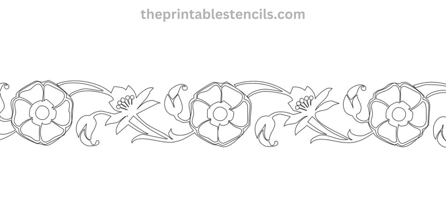 11 Free Printable Floral Border Stencils