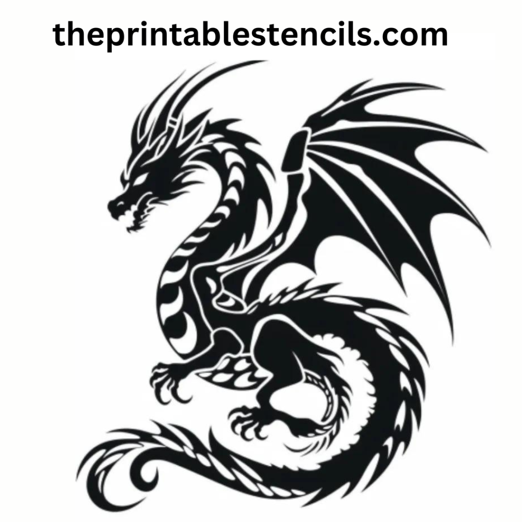 25 Free Printable Dragon Stencils and Silhouettes