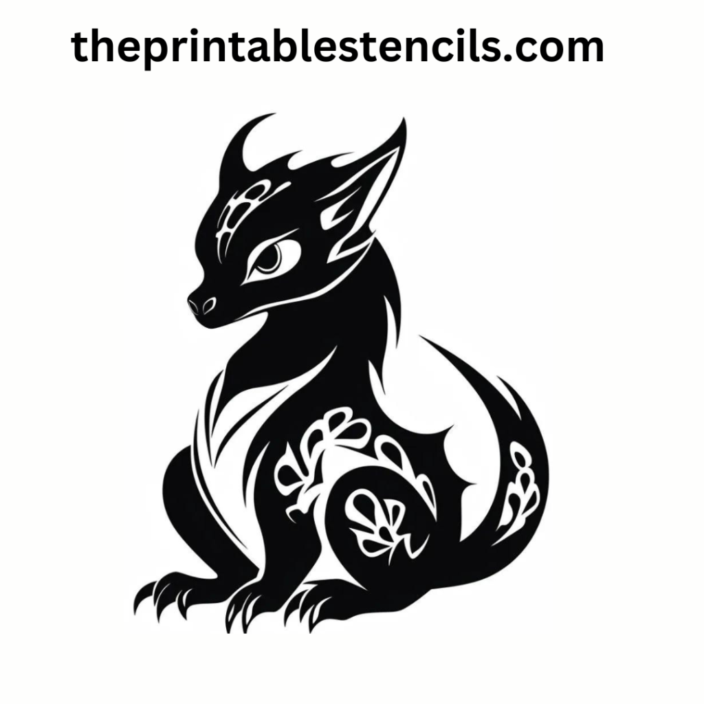 25 Free Printable Dragon Stencils and Silhouettes